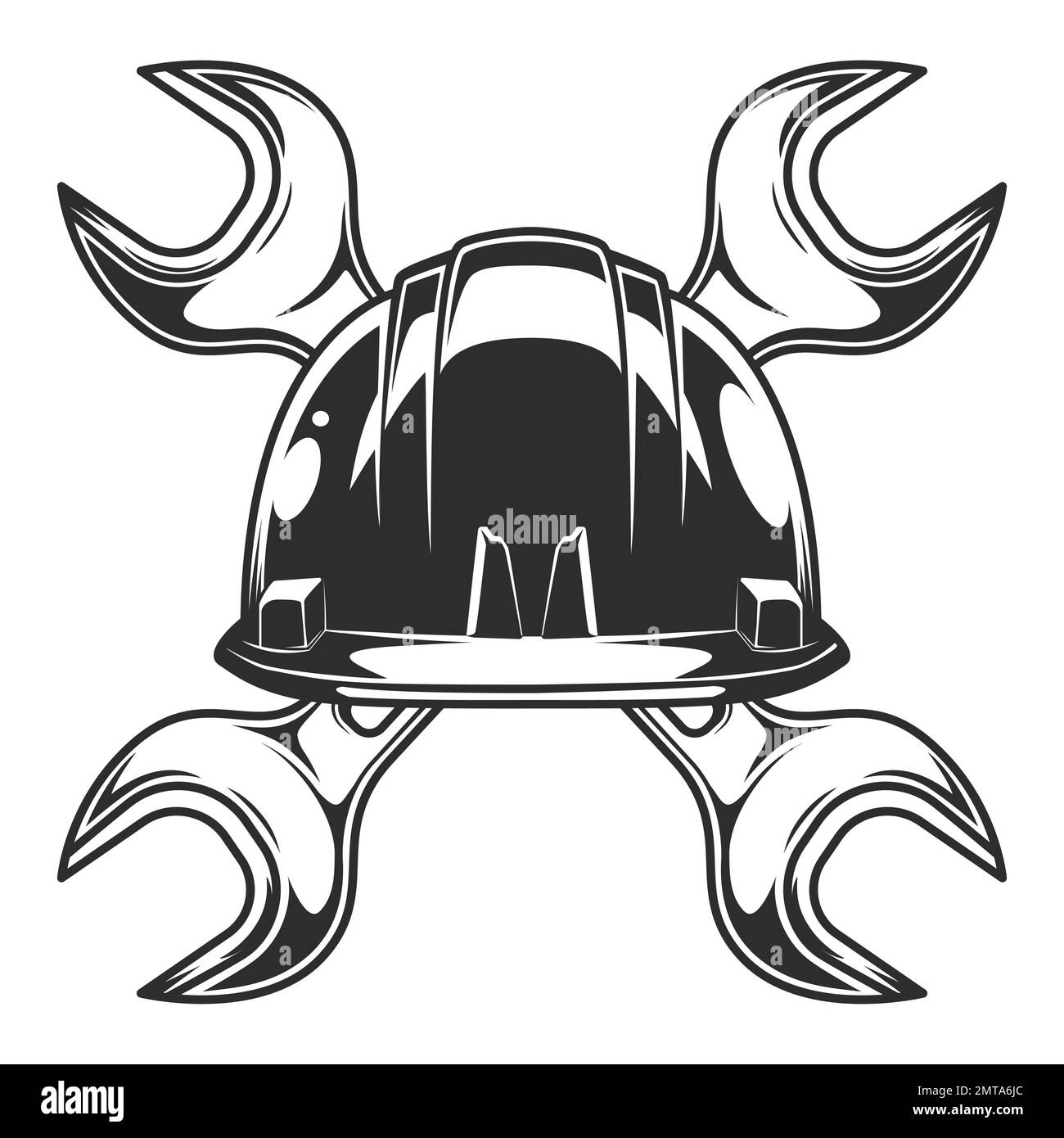 Vintage hard hat helmet with body shop service car and truck mechanic ...