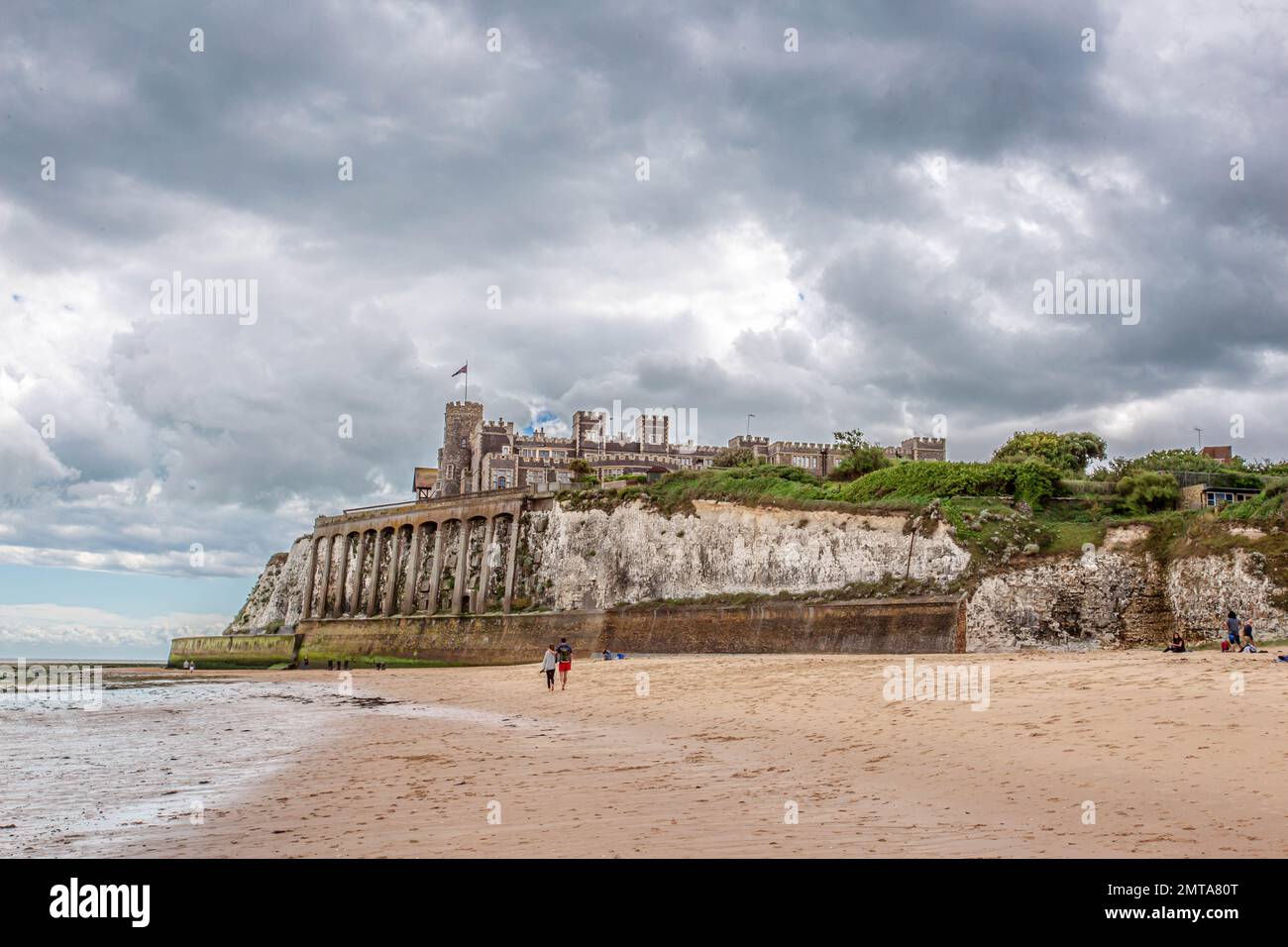 Kingsgate Castle on the cliffs above Kingsgate Bay, Broadstairs, Kent ...