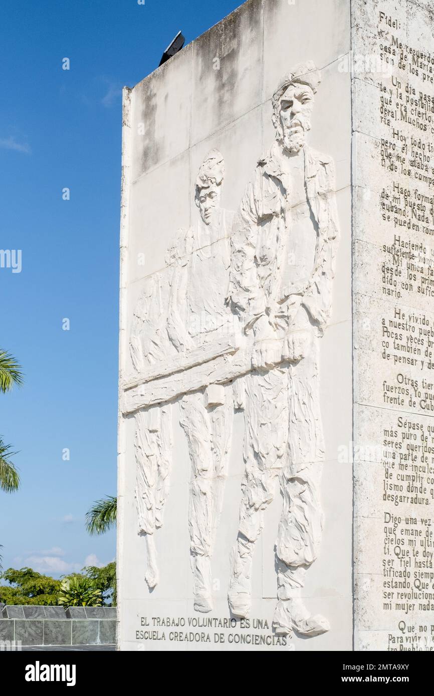 Detail of the mural at the Conjunto Escultórico Comandante Ernesto Che ...