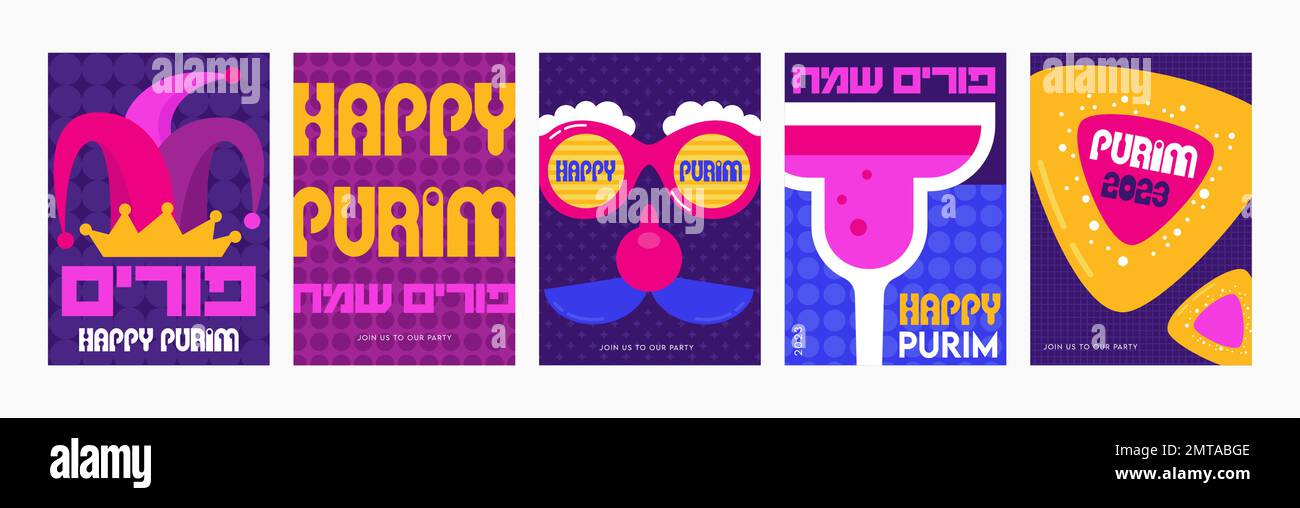 Carnival colorful posters set, flyer or invitation. Funfair funny ...