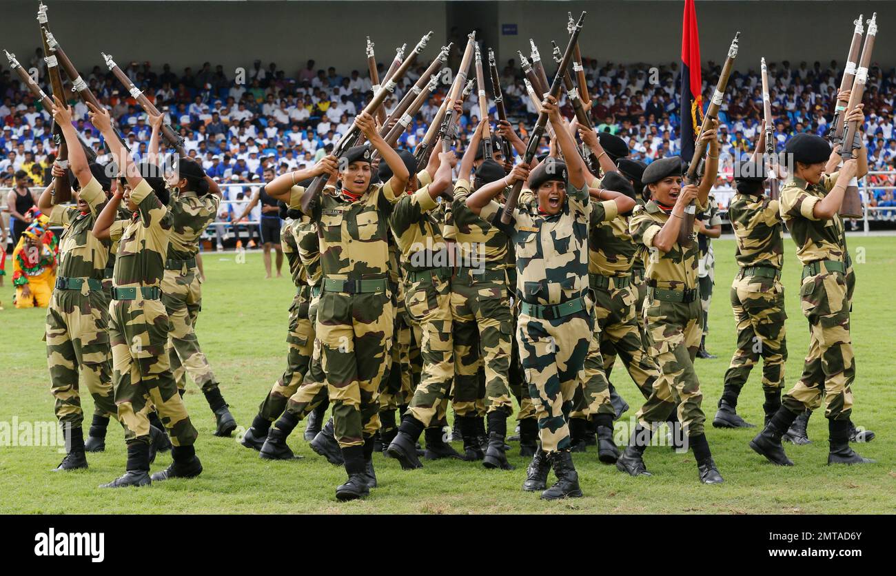 Women soldiers of Border Security Force (BSF) display their skill ...