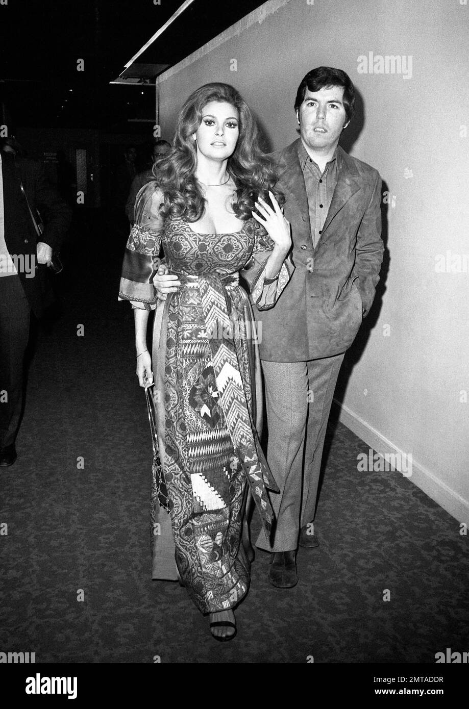 The American actress Raquel Welch, with her husband Patrick Curtis, in ...