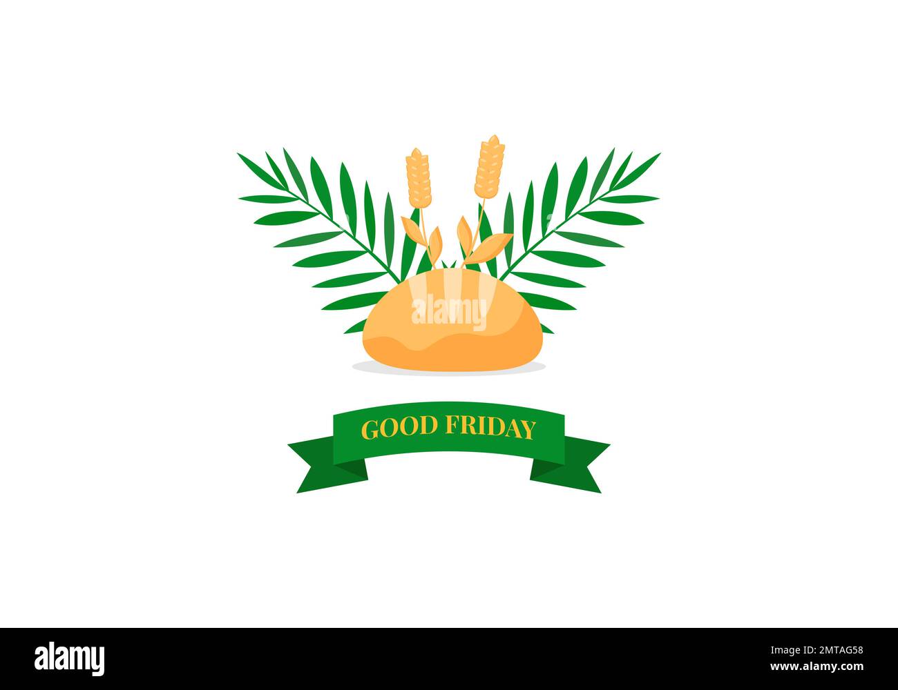 Christian greeting card or banner of the Holy Week before Easter. bread ...