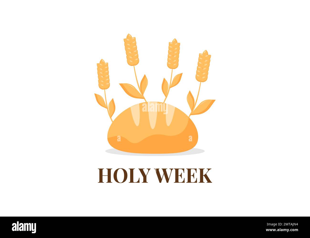 Christian greeting card or banner of the Holy Week before Easter. bread ...