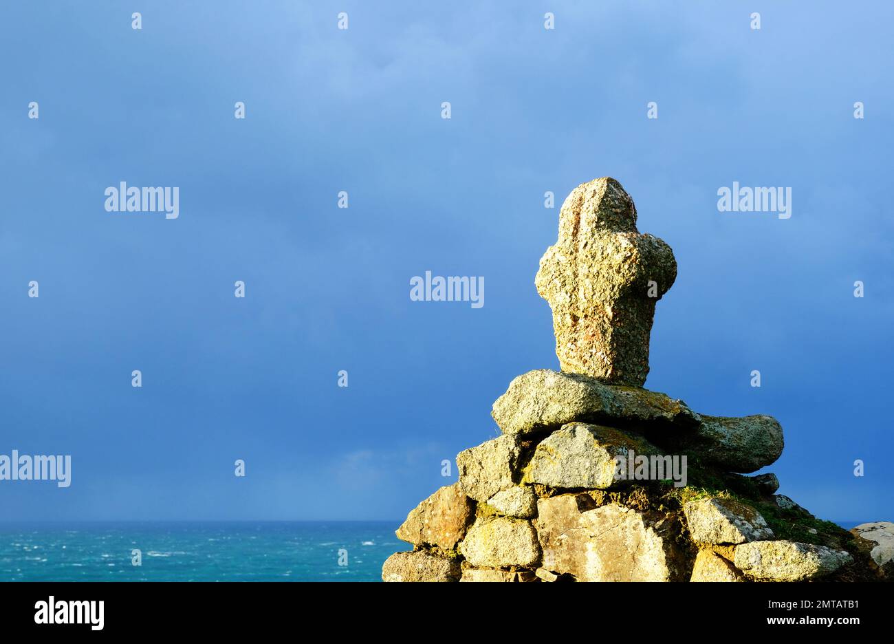 Close-up of the cross on St. Helens Oratory, Cape Cornwall, UK - John ...