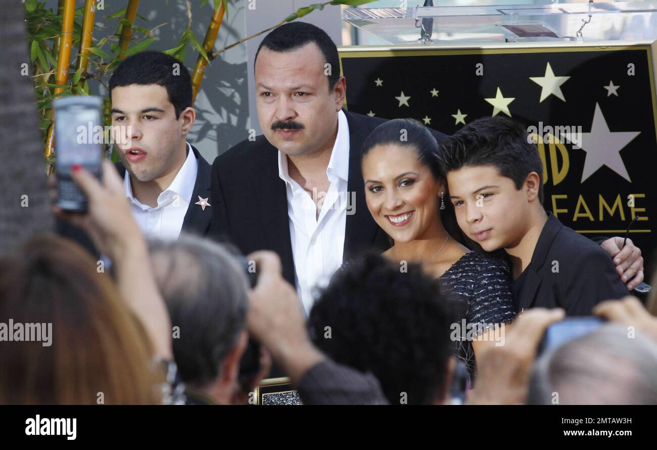 Latin singer Pepe Aguilar along with his family at his Star ceremony on ...