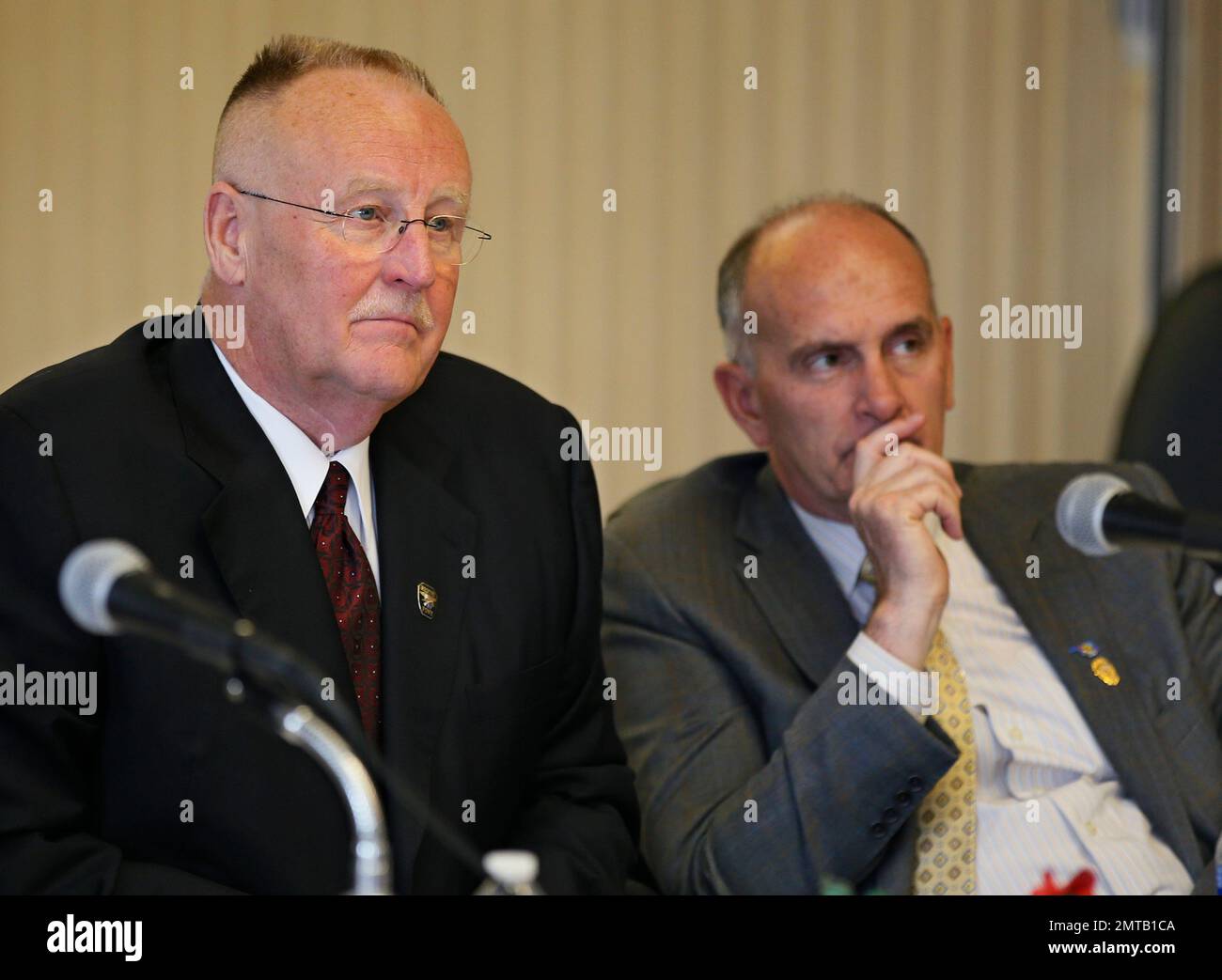 Joe Allbaugh, left, director of the Oklahoma Department of Corrections ...