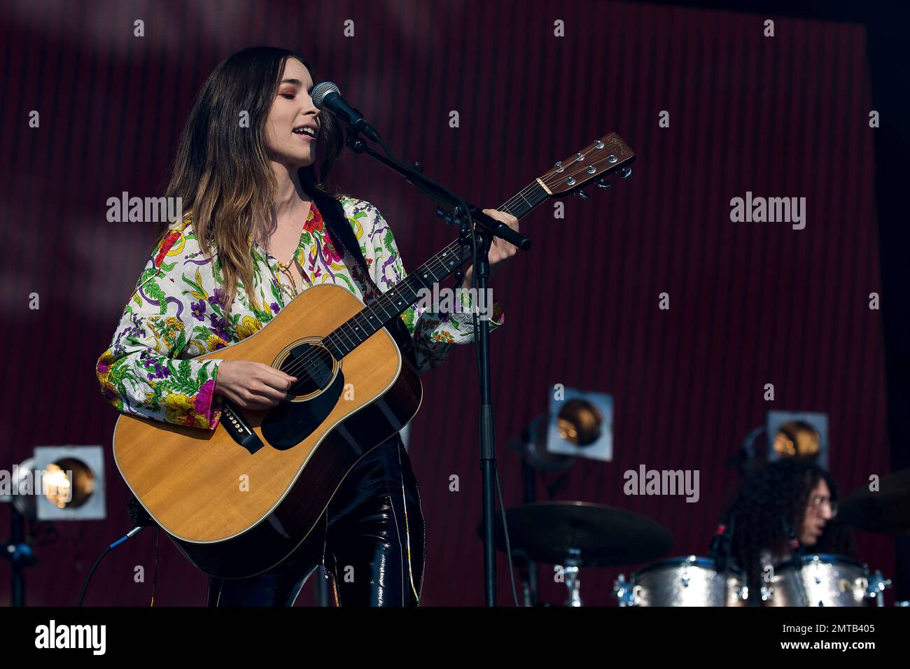Singer Danielle Haim performs with her group 'Haim' at the Glastonbury ...
