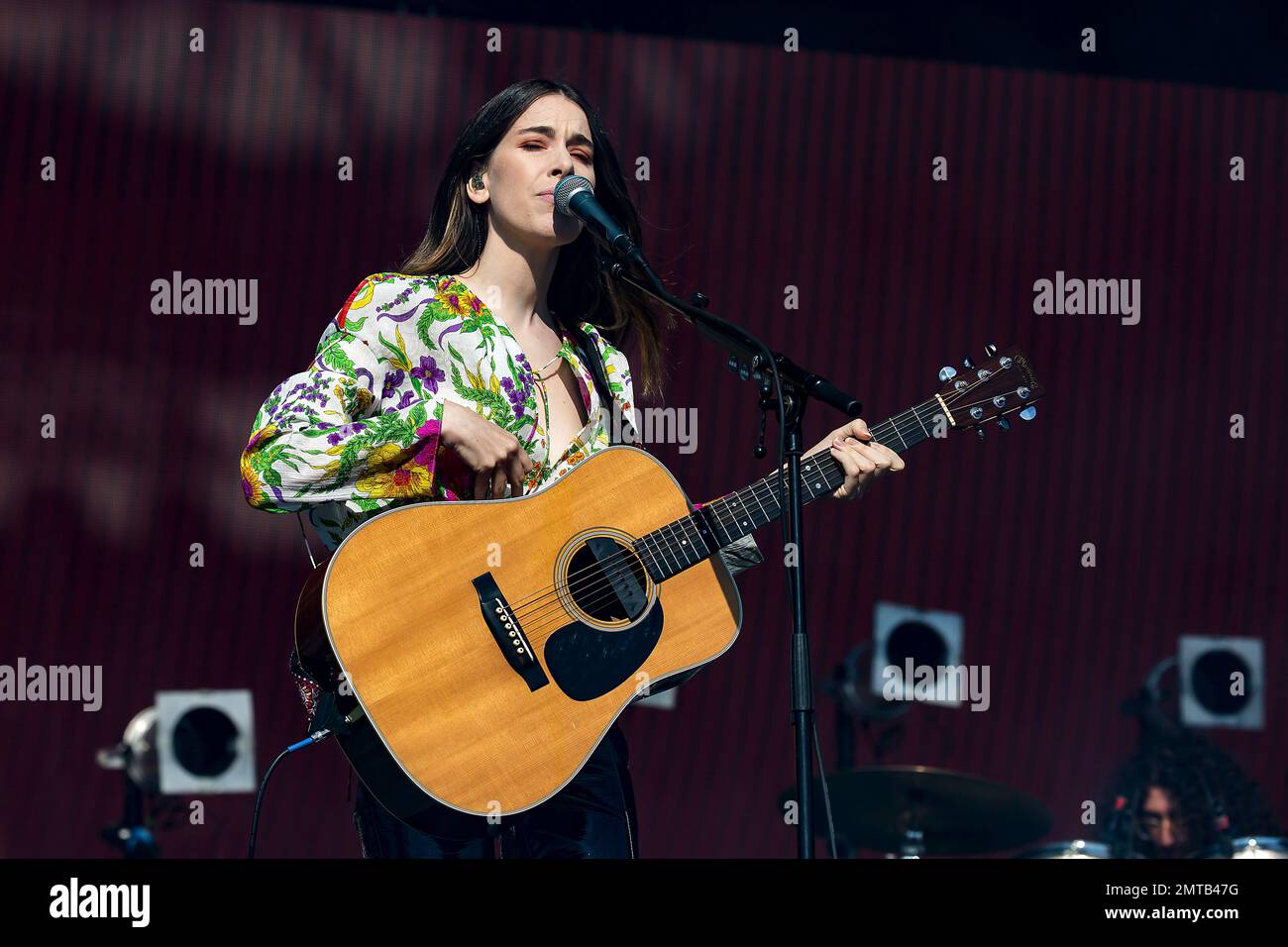 Singer Danielle Haim performs with her group 'Haim' at the Glastonbury ...