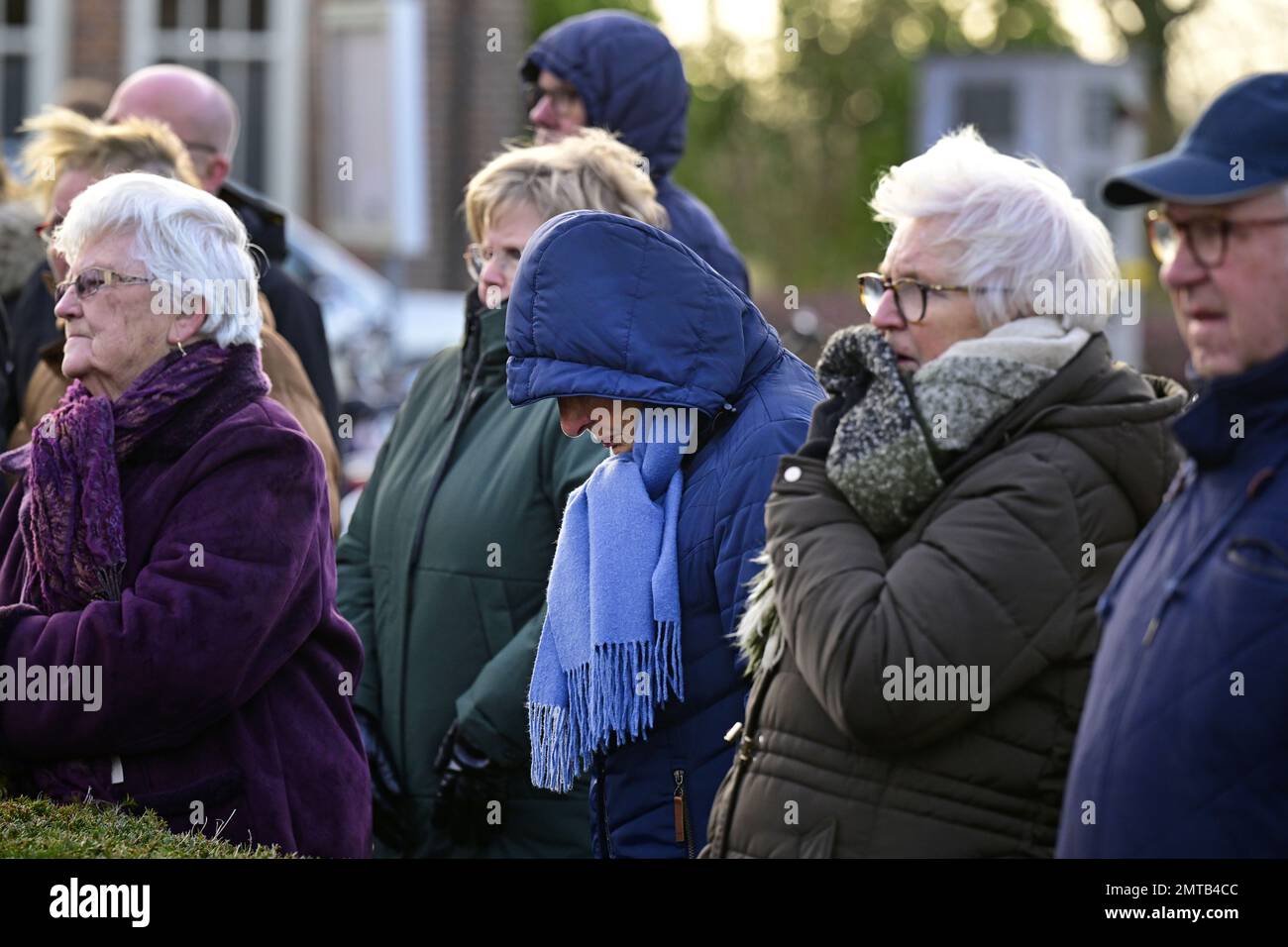 ZUIDLAND - Visitors at the wreath-laying ceremony at the monument to ...