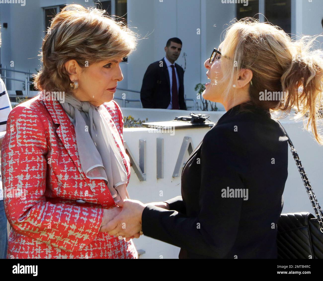 Gloria Allred, left, attorney for Judy Huth, who alleges entertainer ...