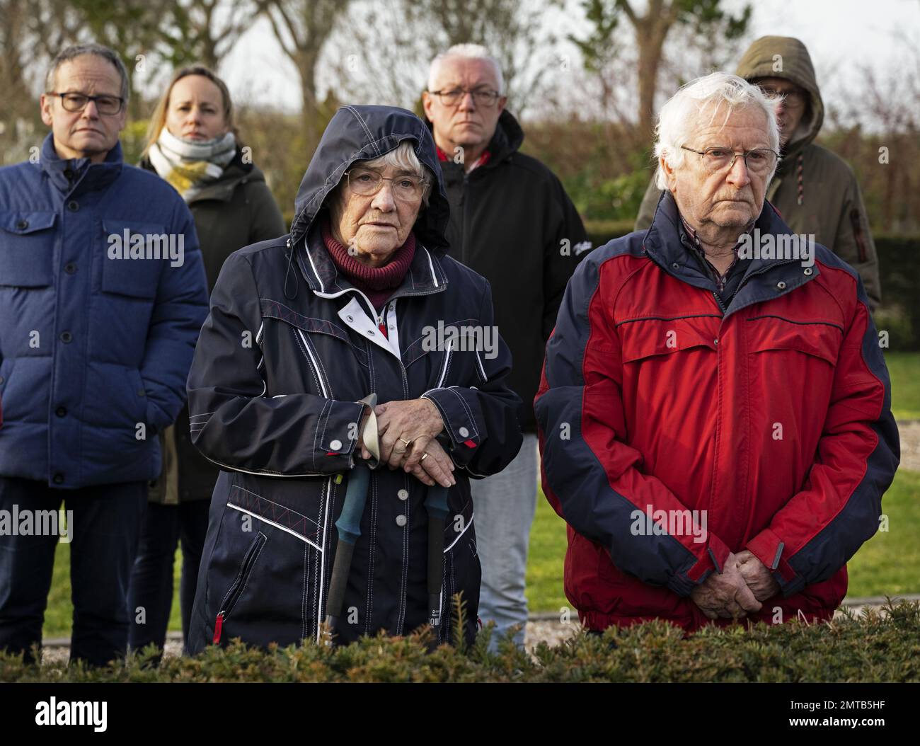 ZUIDLAND - Visitors at the wreath-laying ceremony at the monument to ...
