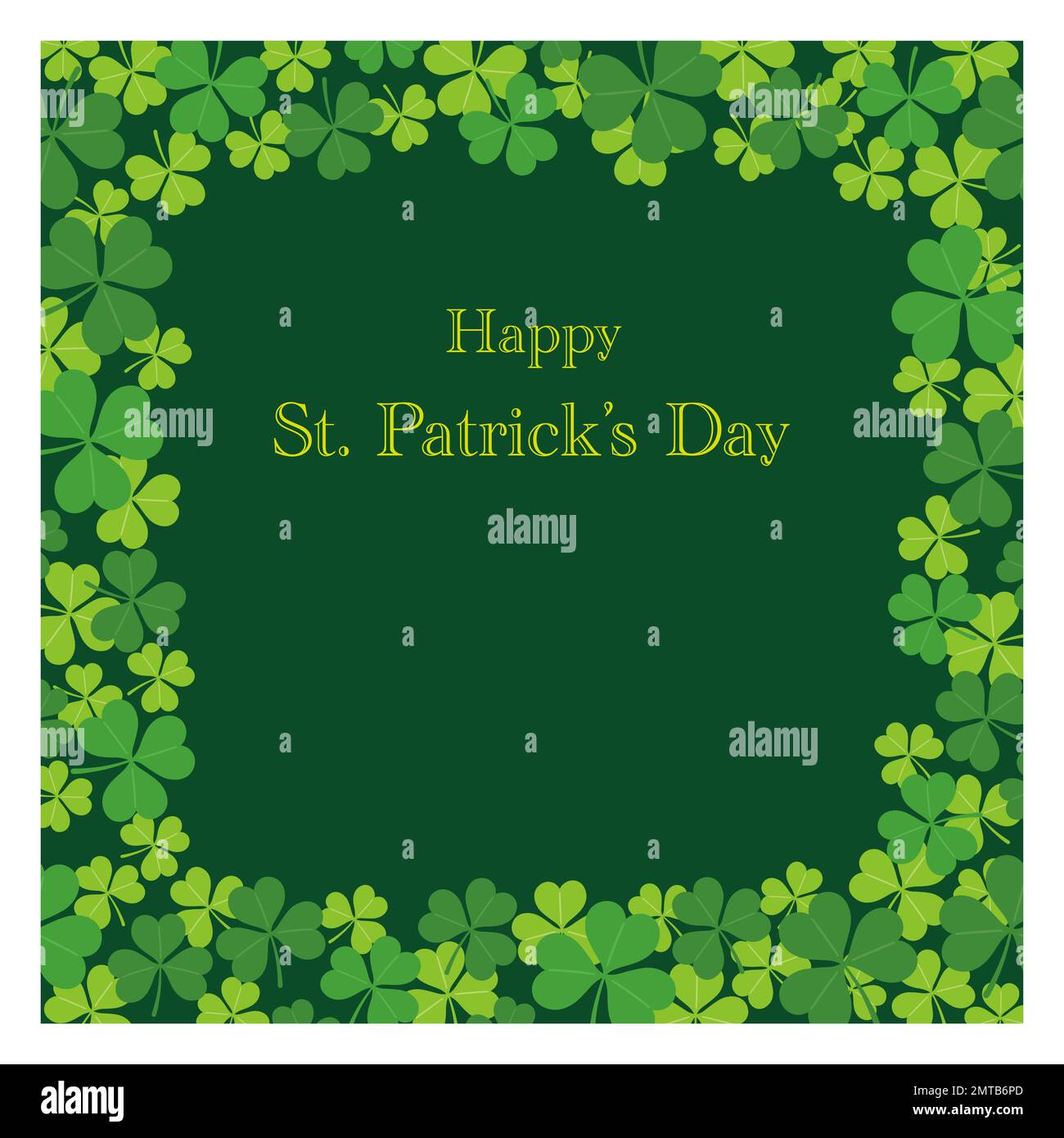 Vector Clover Square Frame Illustration For St. Patrick’s Day With A ...