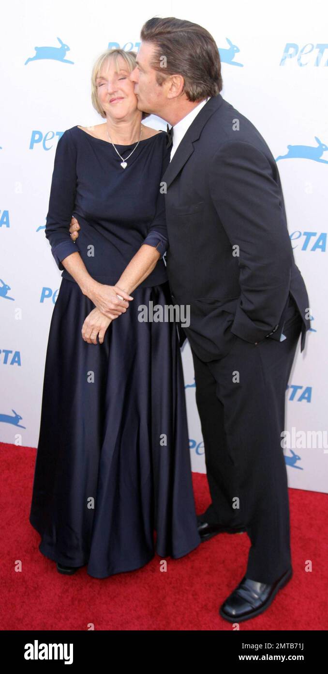 Actor Alec Baldwin and PETA President Ingrid Newkirk walk the red ...