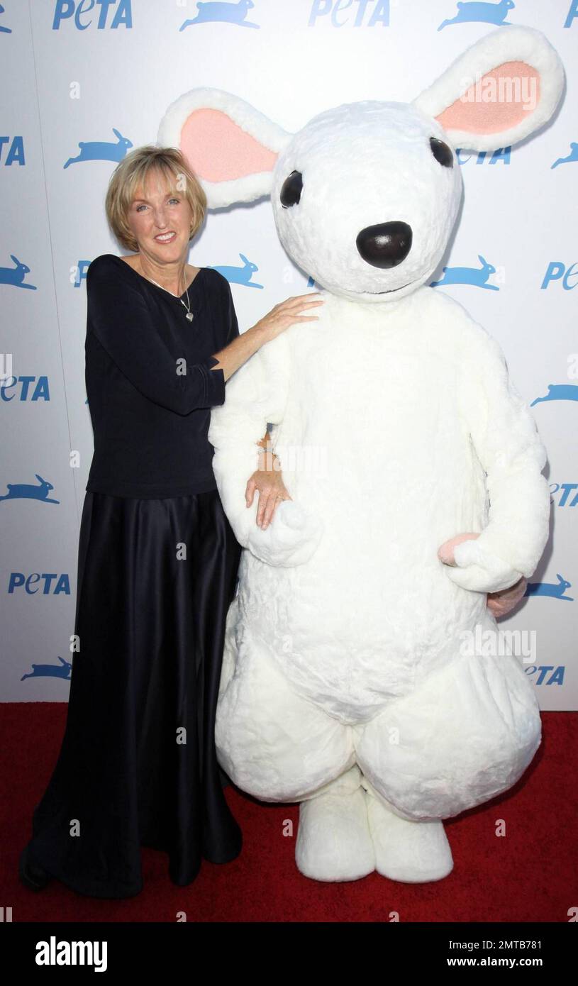 PETA president Ingrid Newkirk walks the red carpet at PETA's 30th ...