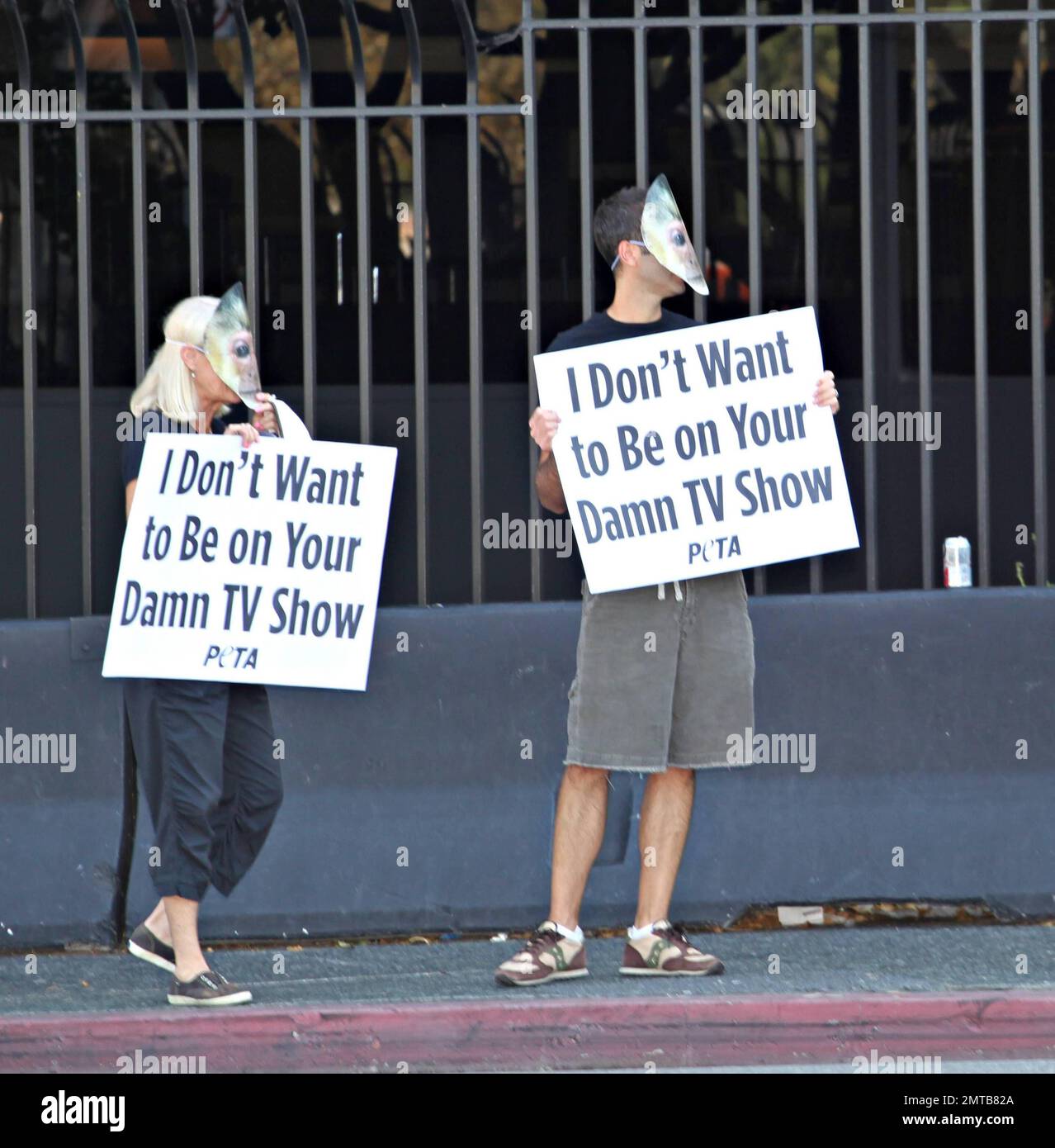 Peta protest monkey hi-res stock photography and images - Alamy