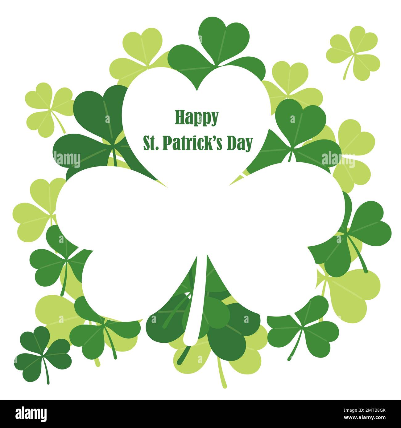 Vector Clover Frame Illustration For St. Patrick’s Day Isolated On A White Background Stock ...
