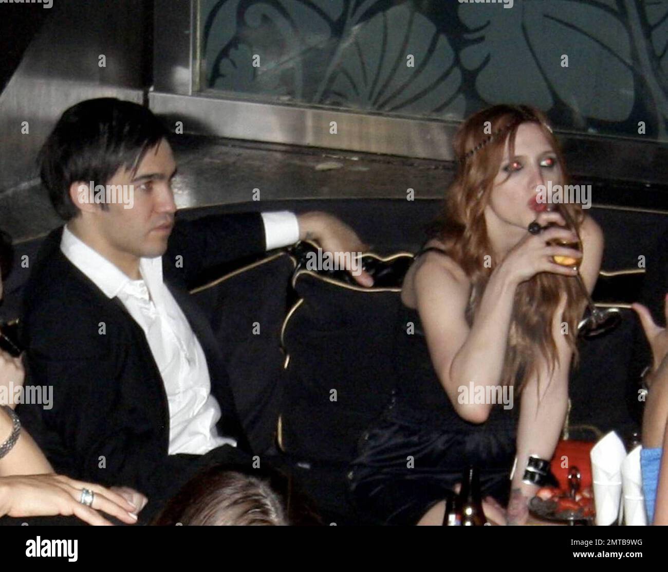 Pete Wentz celebrates his birthday with wife Ashlee Simpson at The Bank ...