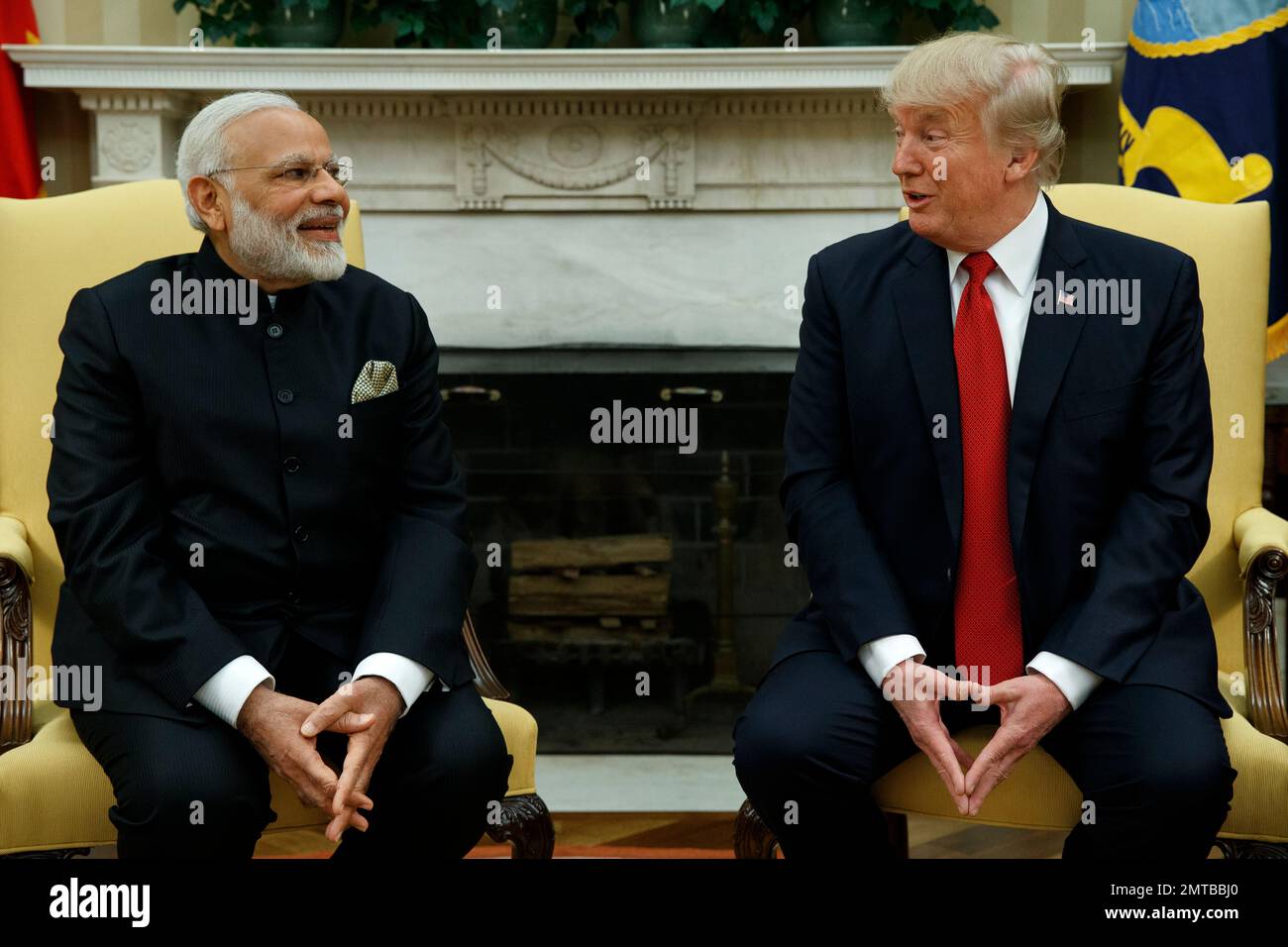 President Donald Trump meets with Indian Prime Minister Narendra Modi ...