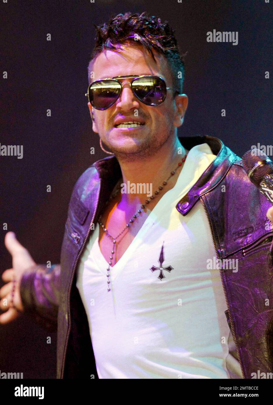 Pop singer Peter Andre performs live at the Nissan Juke Arena during ...