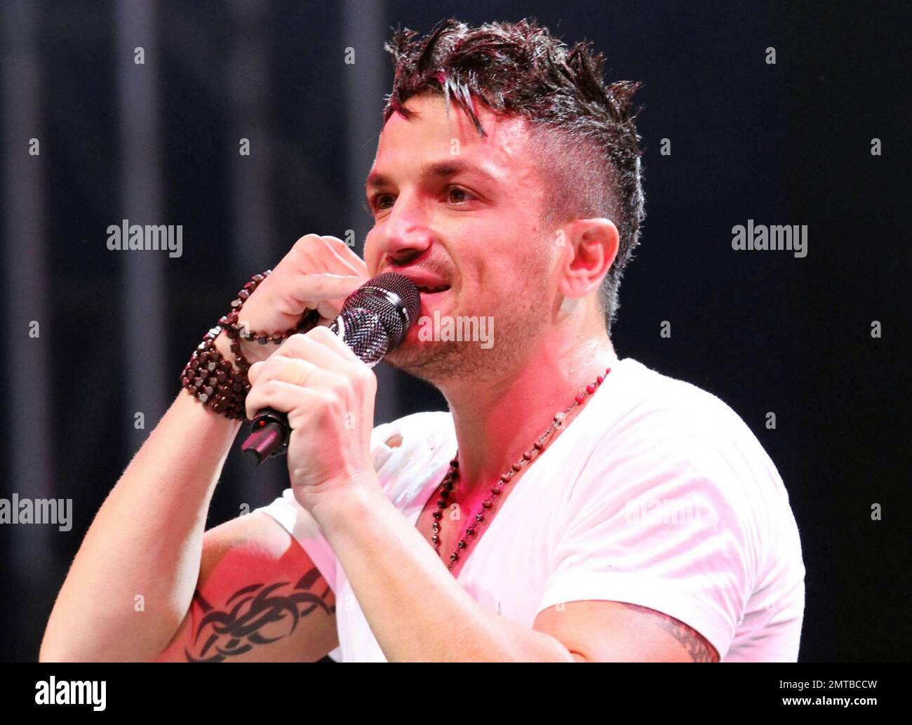 Pop singer Peter Andre performs live at the Nissan Juke Arena during ...