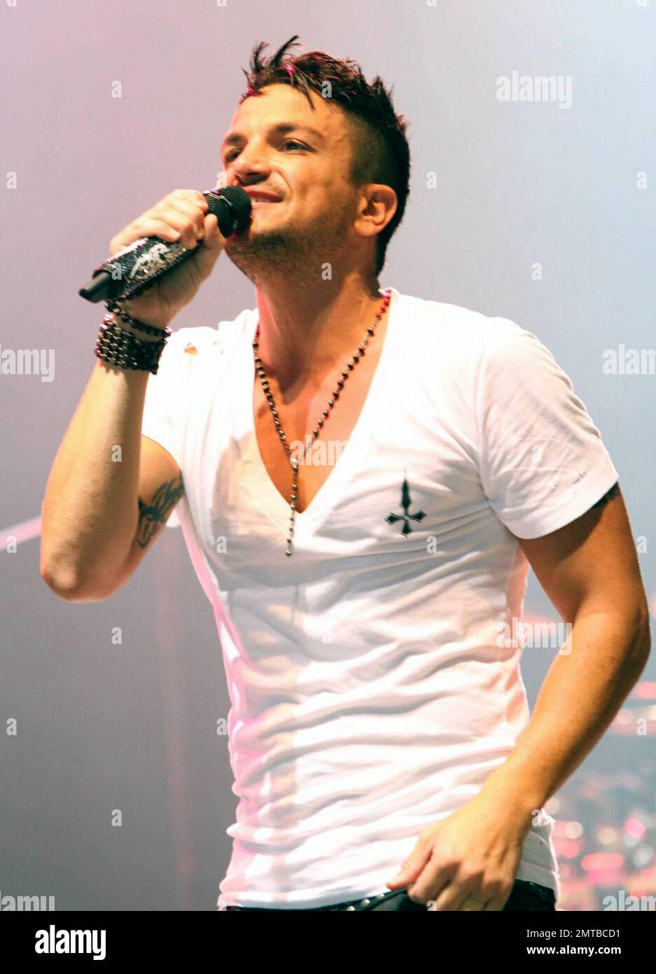 Pop singer Peter Andre performs live at the Nissan Juke Arena during ...