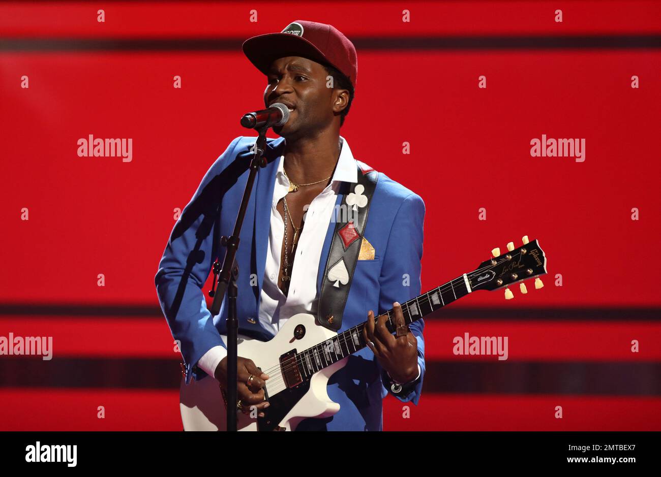 Roman Gianarthur performs "Johnny B. Goode" at the BET Awards at the ...