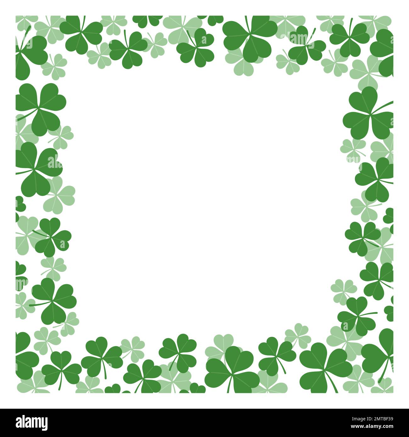 Vector Clover Square Frame Illustration For St. Patrick’s Day Isolated On A White Background ...