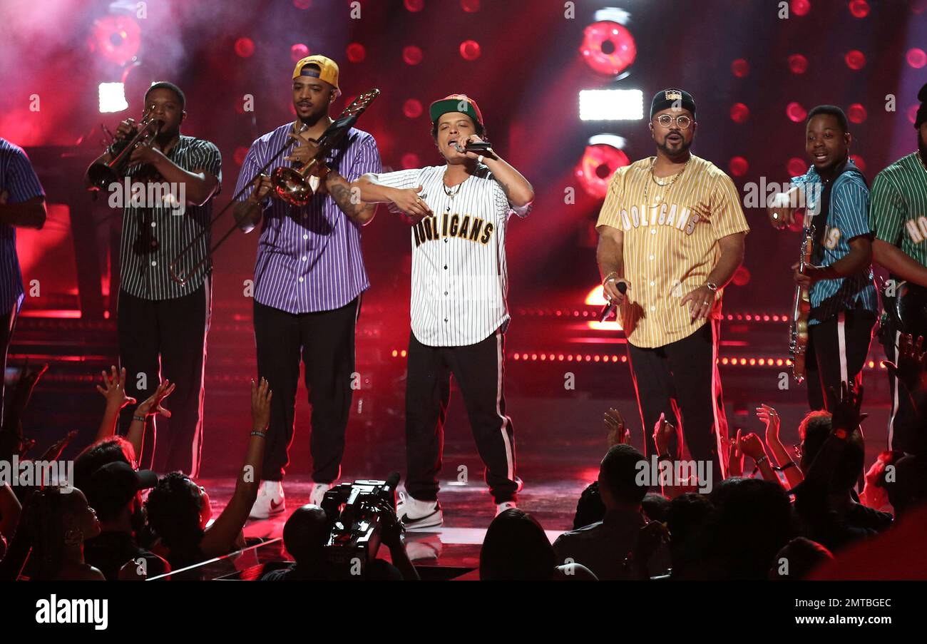 Bruno Mars performs "Perm" at the BET Awards at the Microsoft Theater ...