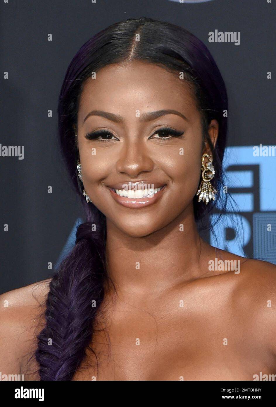 Justine Skye arrives at the BET Awards at the Microsoft Theater on ...