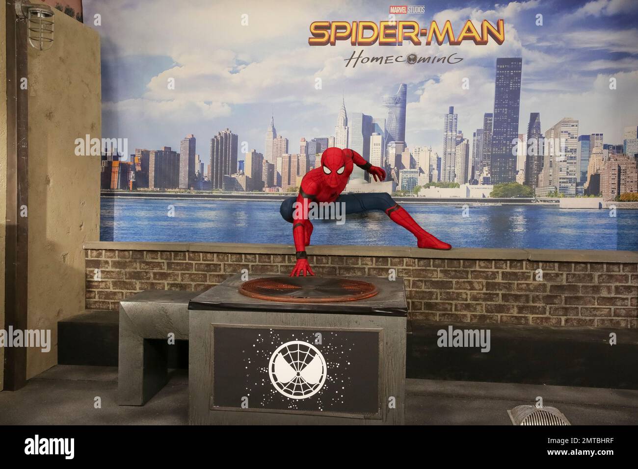 Spiderman attends the "Spider-Man: Homecoming" cast photo call at The ...