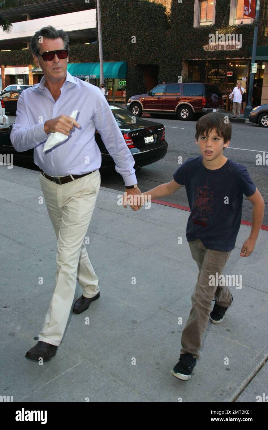 - Pierce Brosnan 'Bonds' with his son Dylan as they walk hand in hand ...