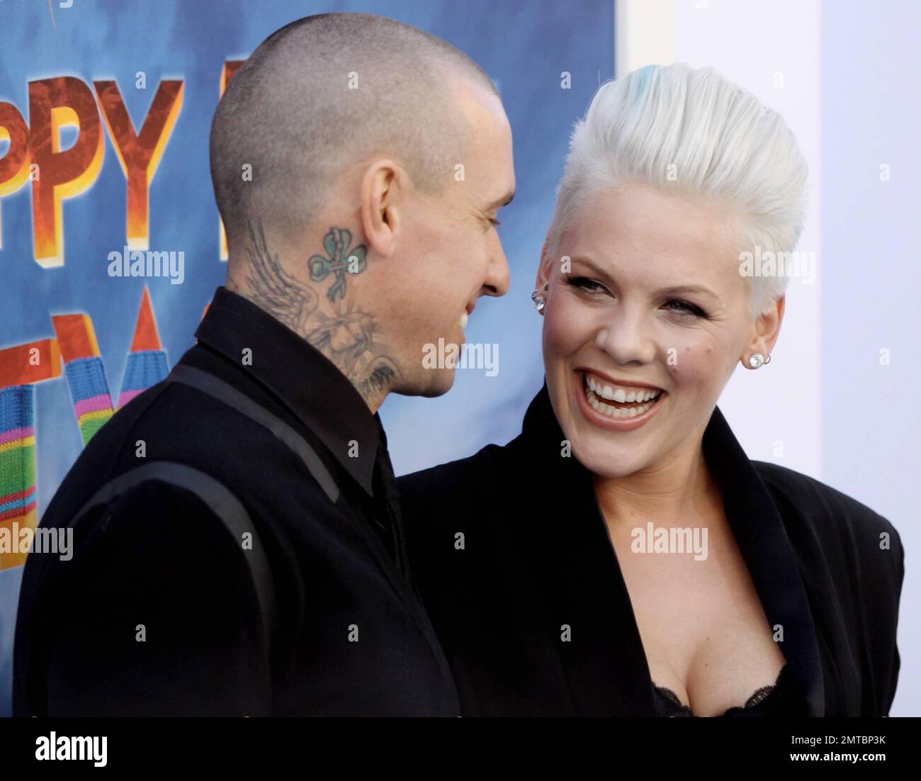 Singer/actress Alecia Moore aka Pink with husband Carey Hart at the Los Angeles premiere of ...