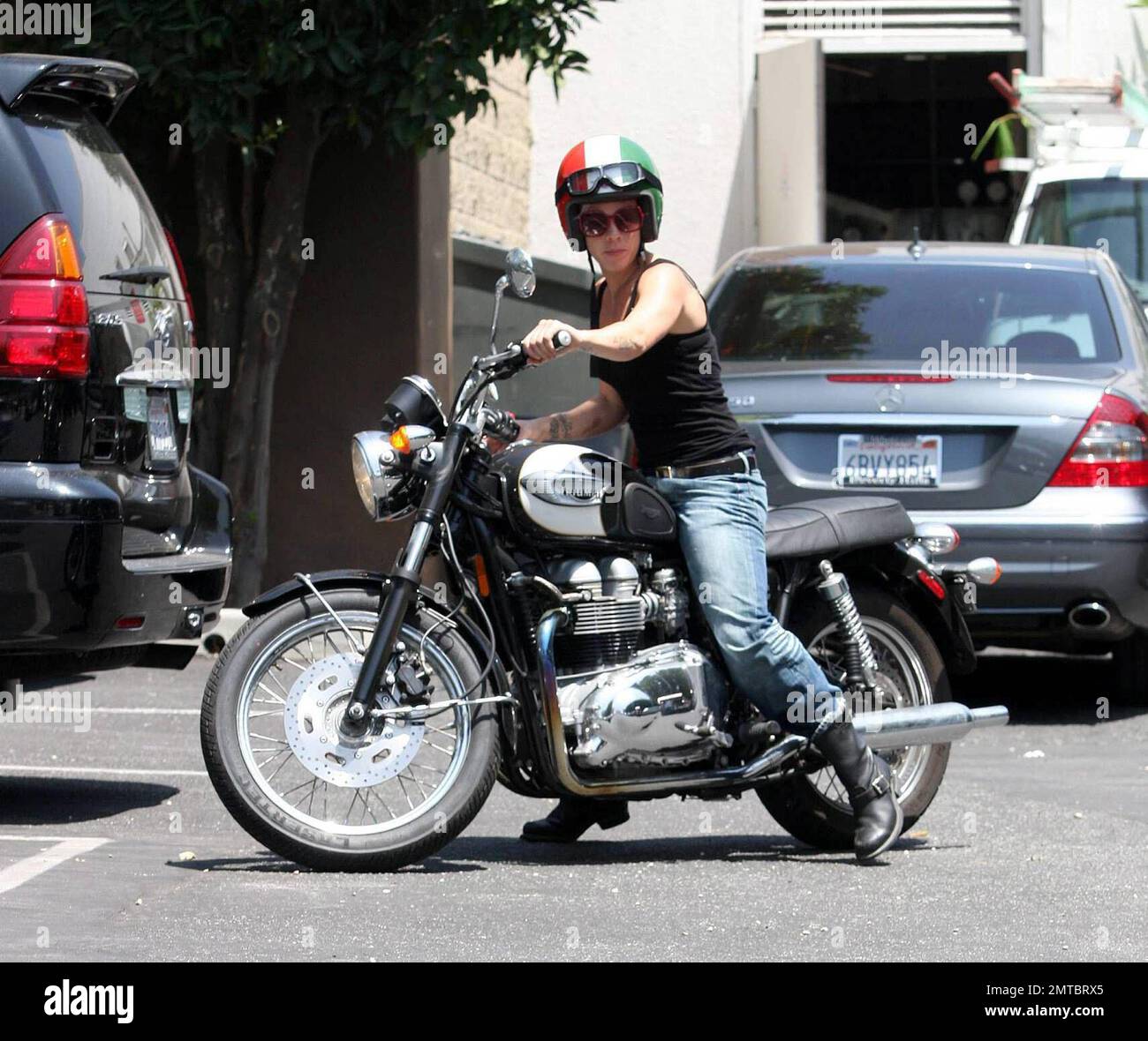 Pink Triumph Motorcycle
