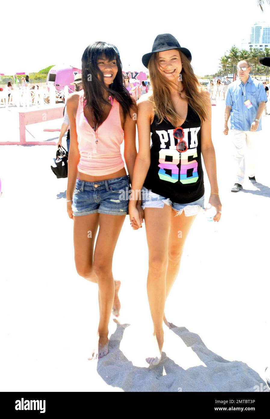 Victoria's Secret models Behati Prinsloo and Chanel Iman at the ...