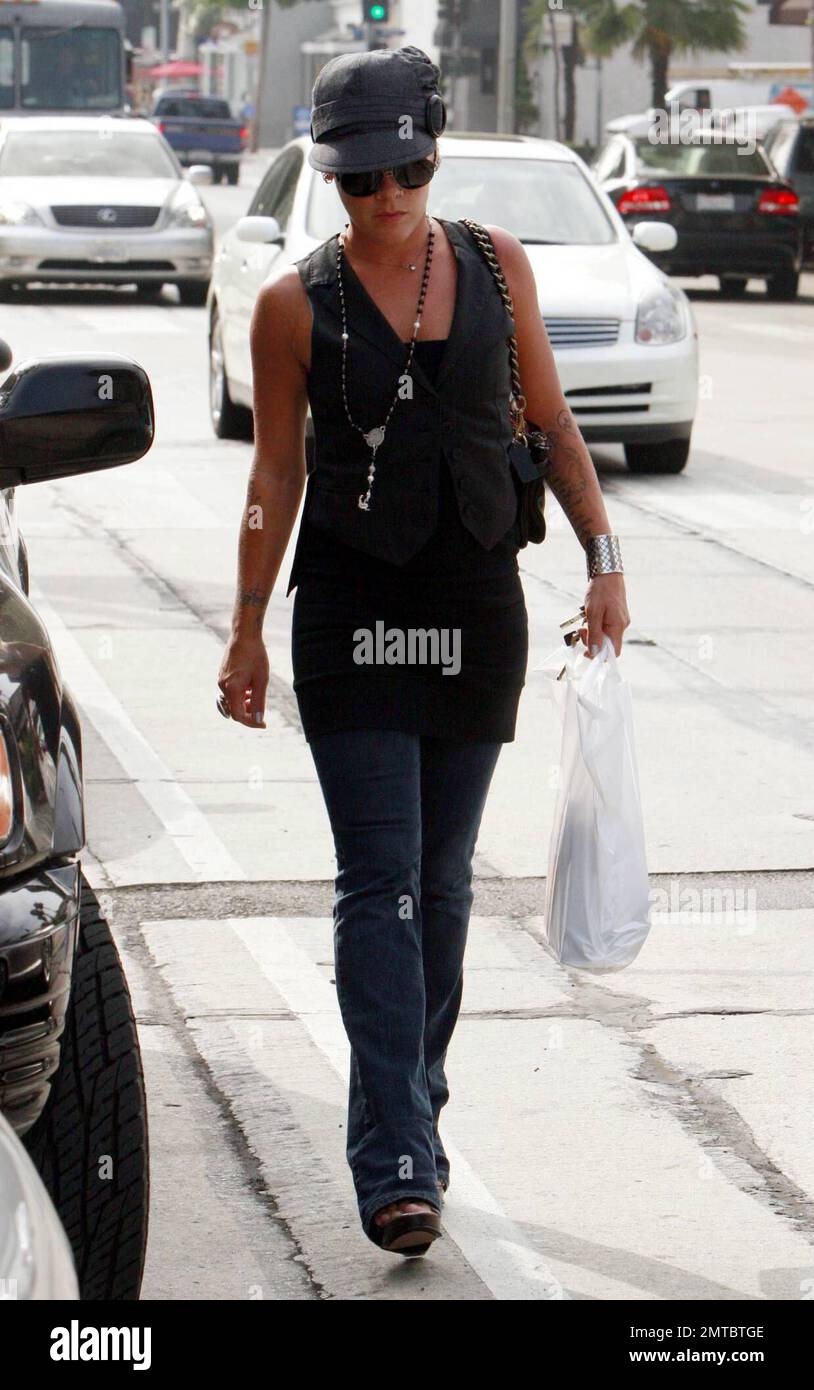 Pop superstar Pink takes a stroll along Melrose Ave. Pink recently ...