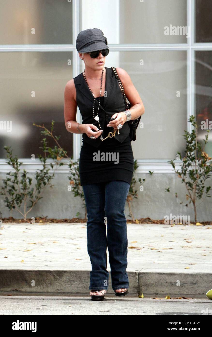 Pop superstar Pink takes a stroll along Melrose Ave. Pink recently ...