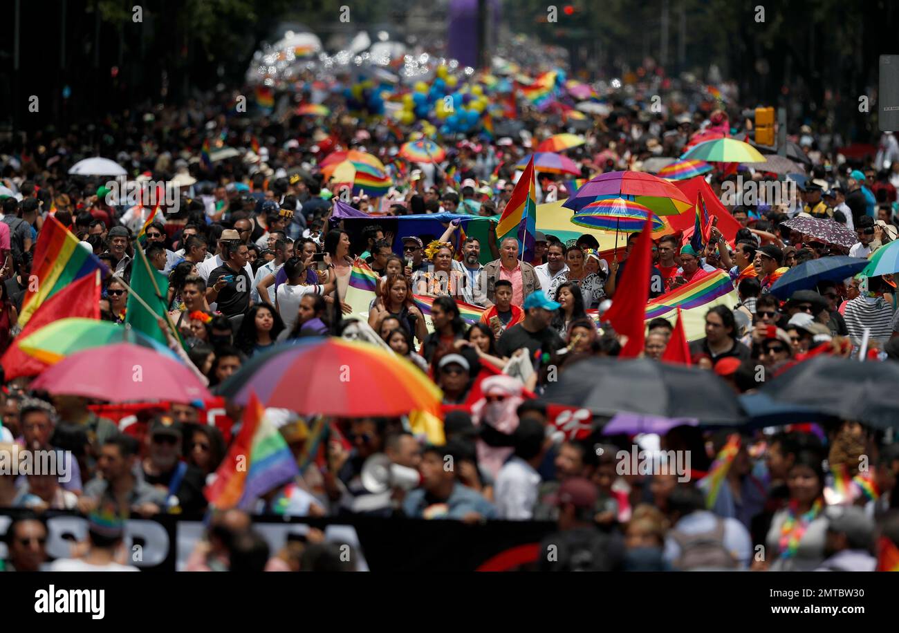 Revelers take part in Mexico City's gay pride parade, Saturday, June 24 ...