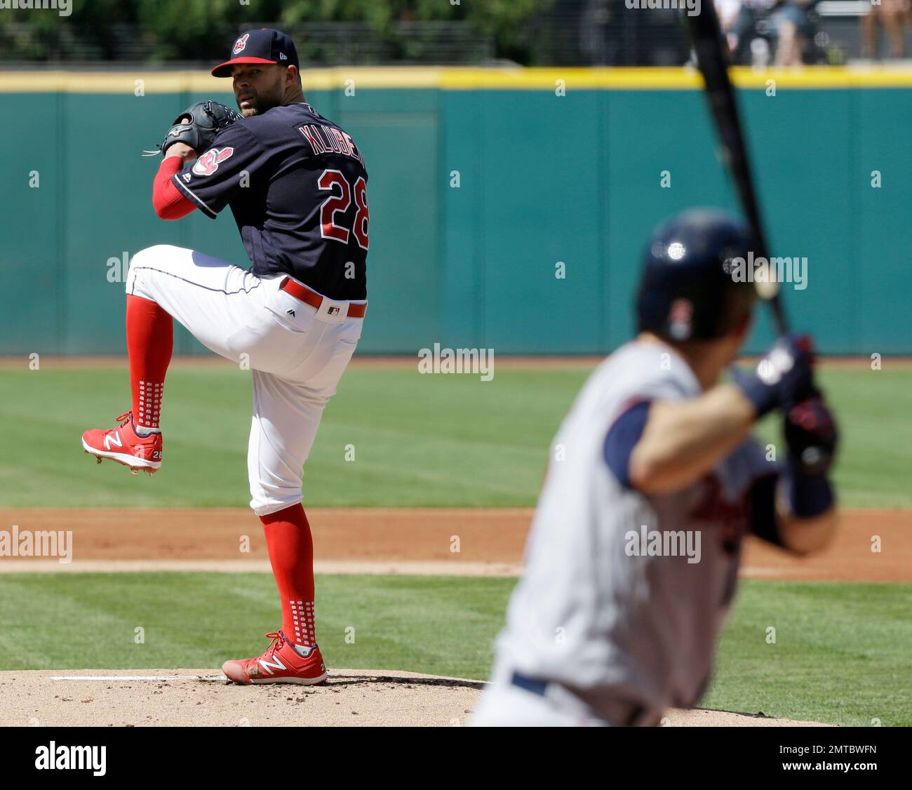 Cleveland Indians starting pitcher Corey Kluber delivers against ...