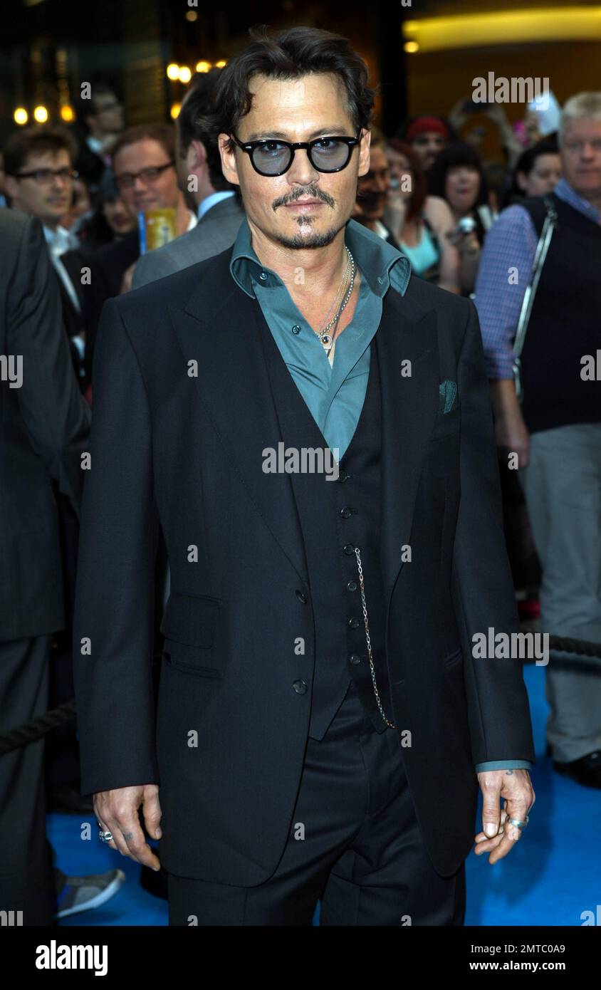 Johnny Depp at the premiere of "Pirates of the Caribbean: On Stranger ...