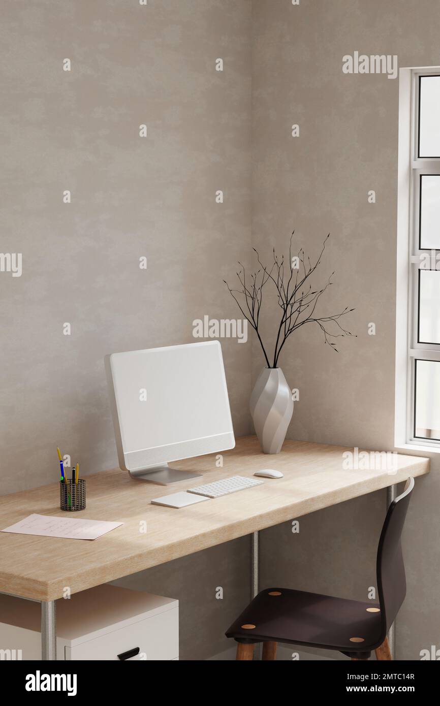 Blank wall render office hi-res stock photography and images - Alamy