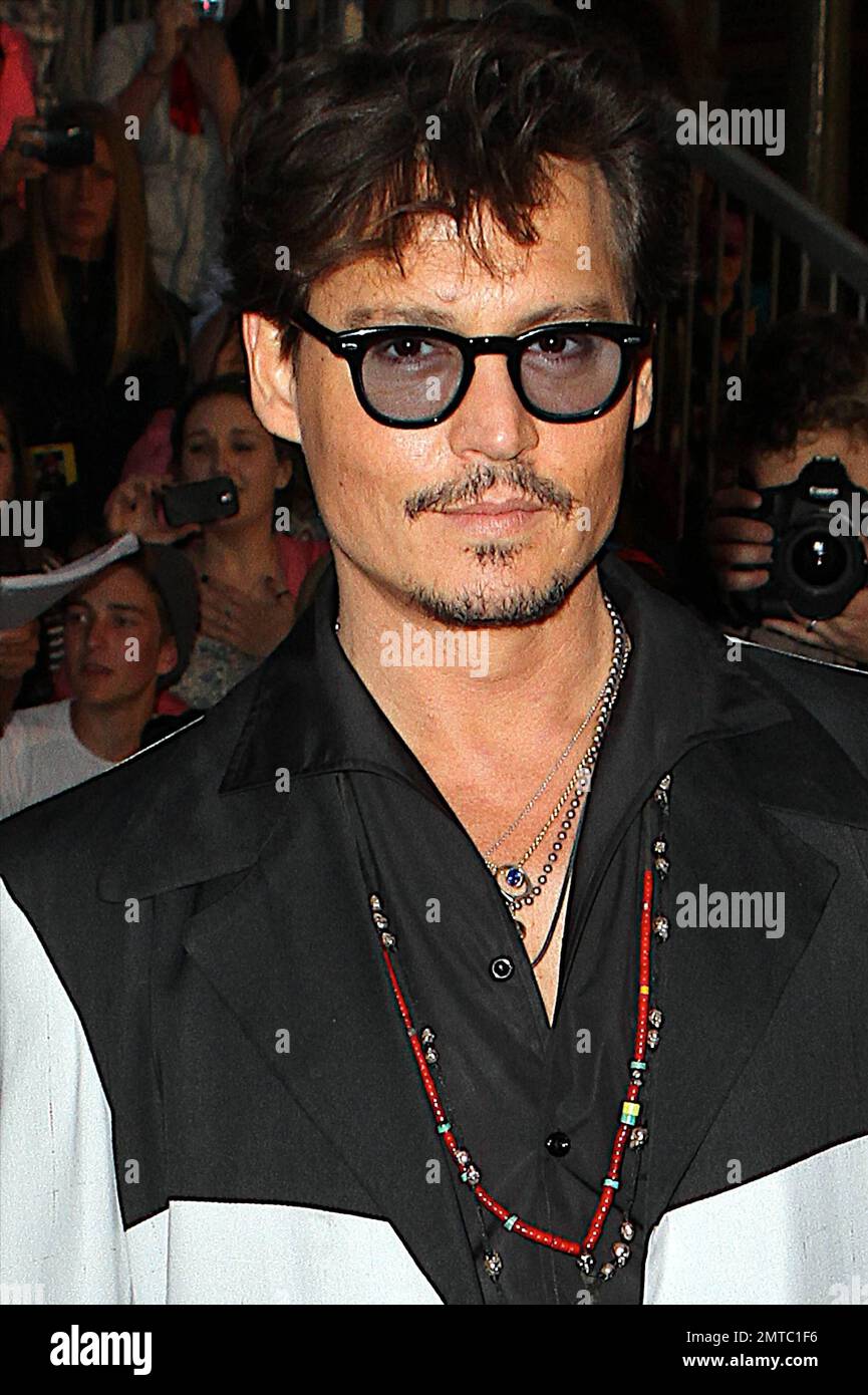 Johnny Depp at the premiere of Pirates of the Caribbean: On Stranger ...