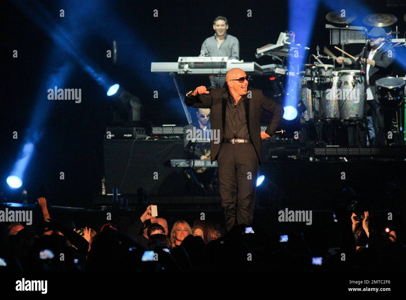 Miami Rapper Pitbull performs during the "Euphoria World Tour" in his ...