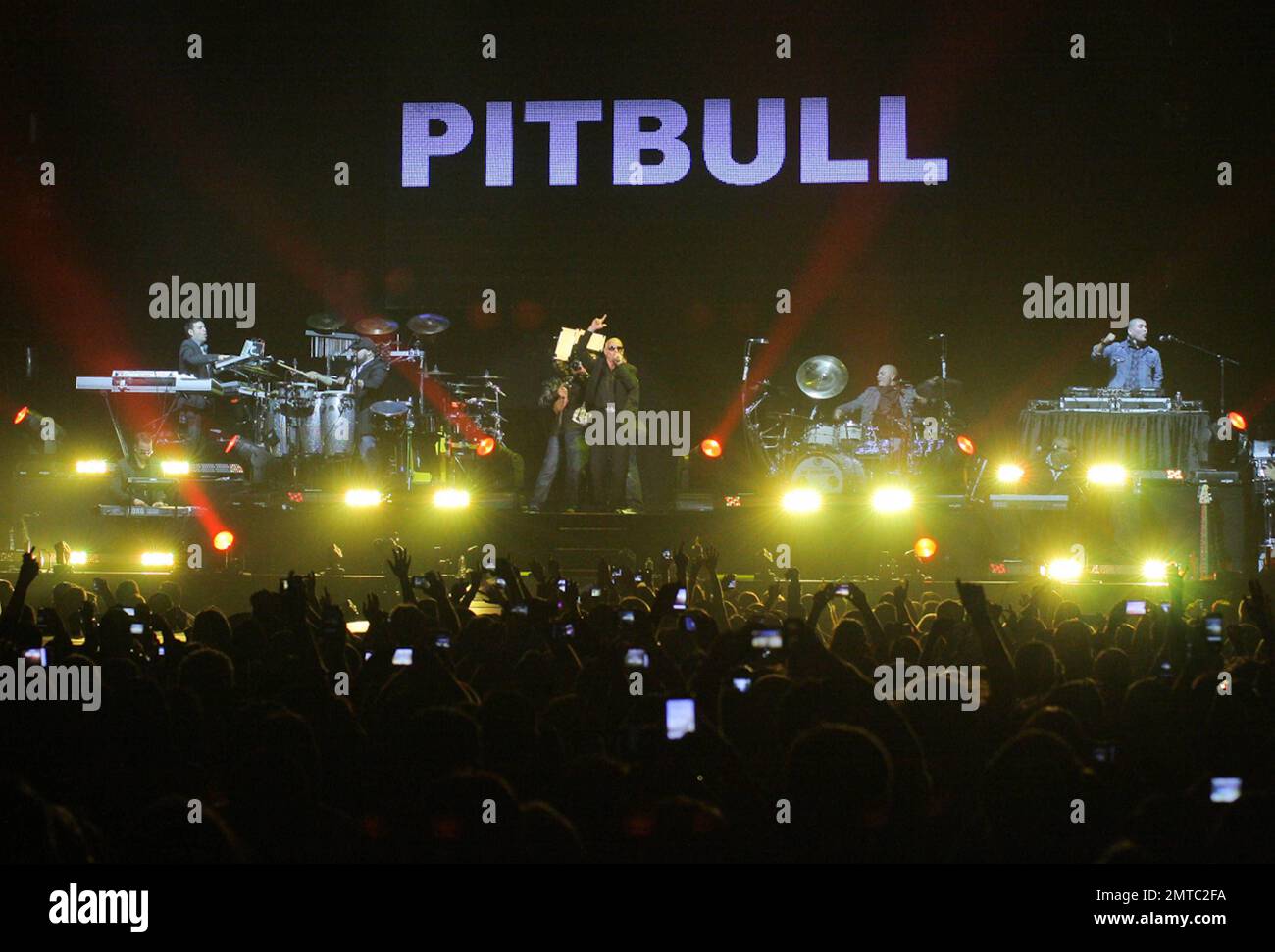 Miami Rapper Pitbull performs during the "Euphoria World Tour" in his ...