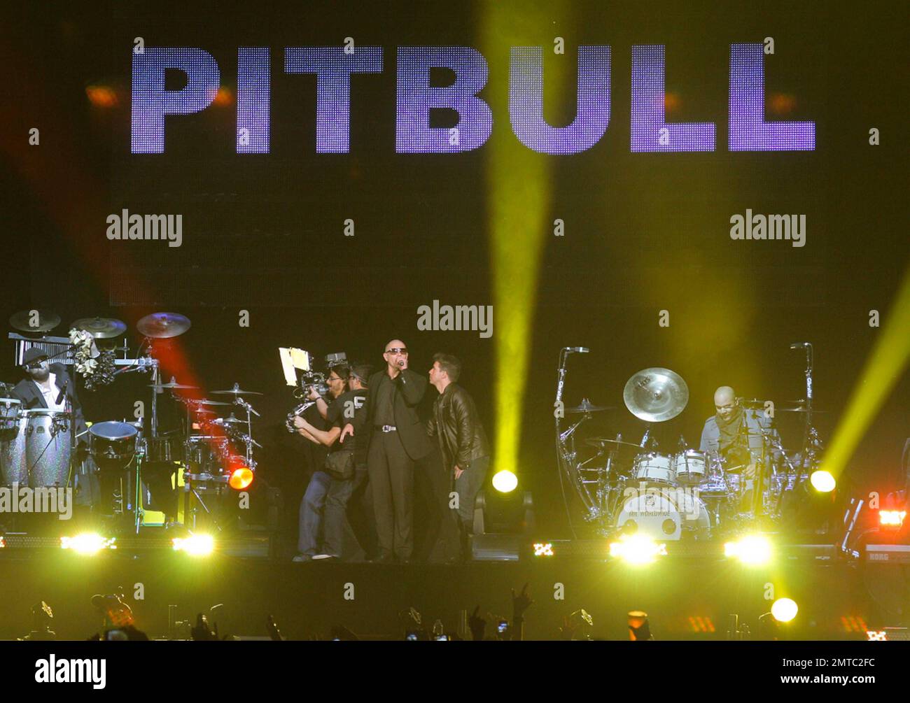 Miami Rapper Pitbull performs during the "Euphoria World Tour" in his ...