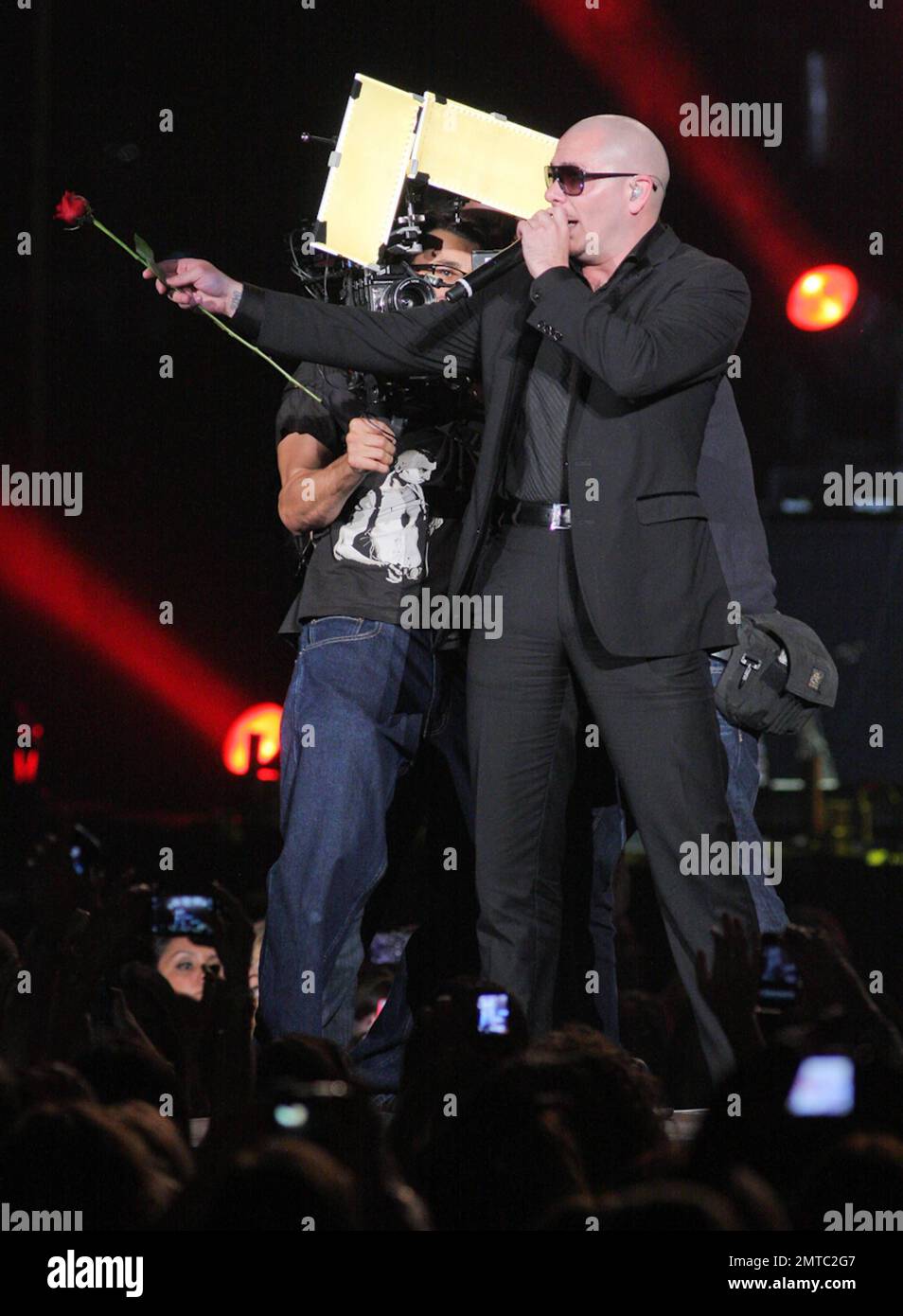 Miami Rapper Pitbull performs during the "Euphoria World Tour" in his ...