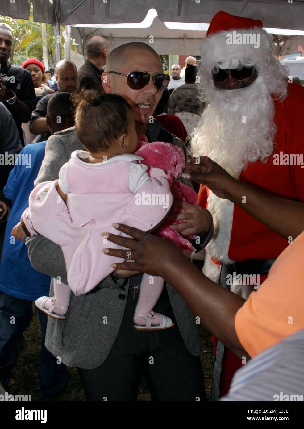 Pitbull With His Kids