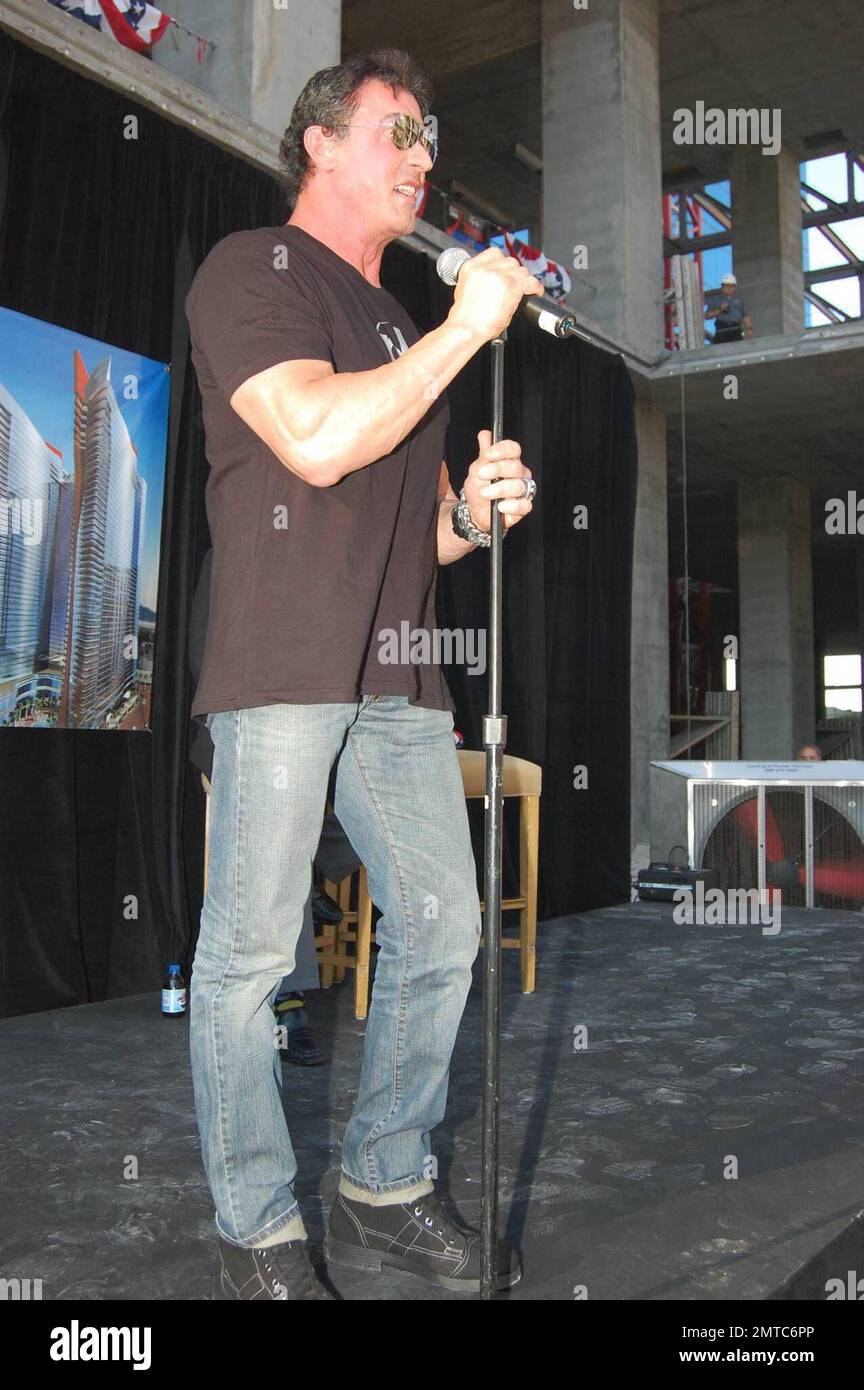 Sylvester Stallone attends the Planet Hollywood Towers by Westgate ...
