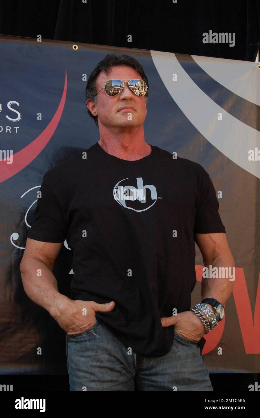 Sylvester Stallone attends the Planet Hollywood Towers by Westgate ...