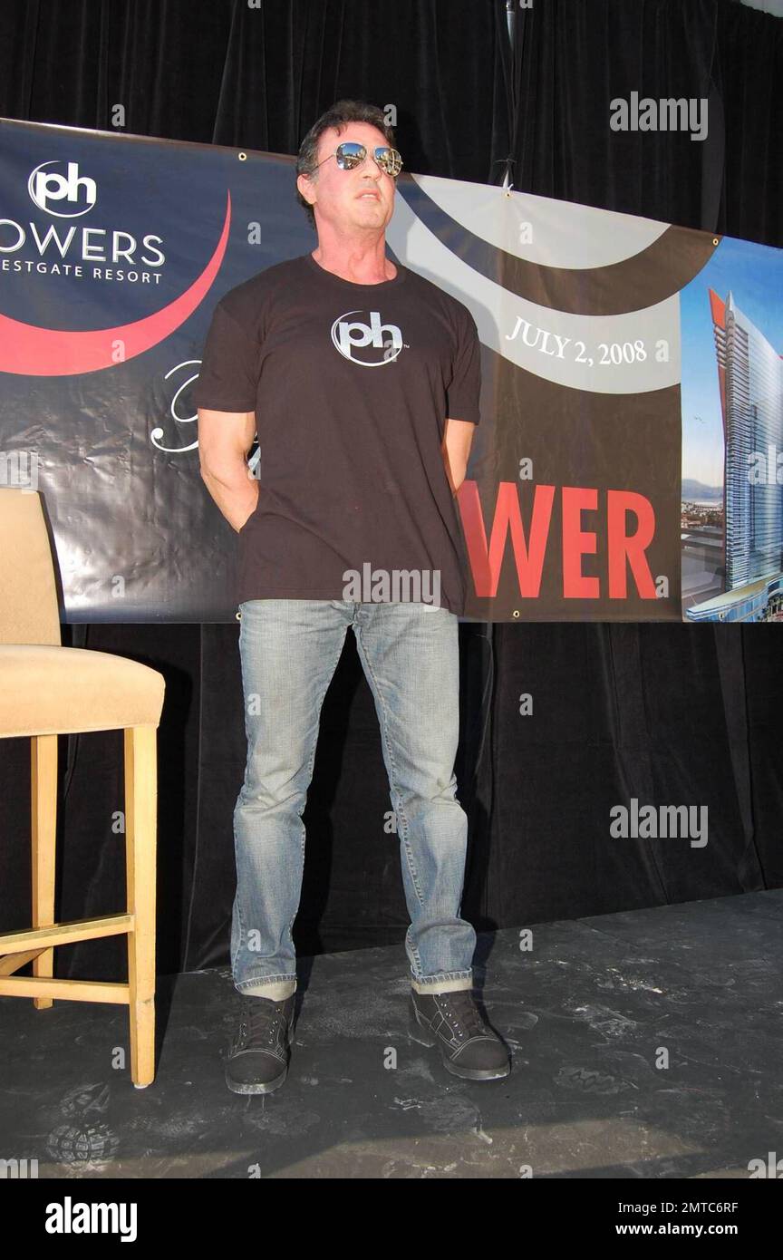 Sylvester Stallone attends the Planet Hollywood Towers by Westgate ...